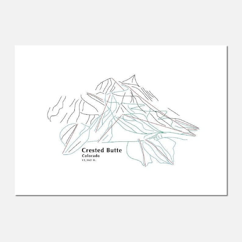 Crested Butte Ski Map - Etsy