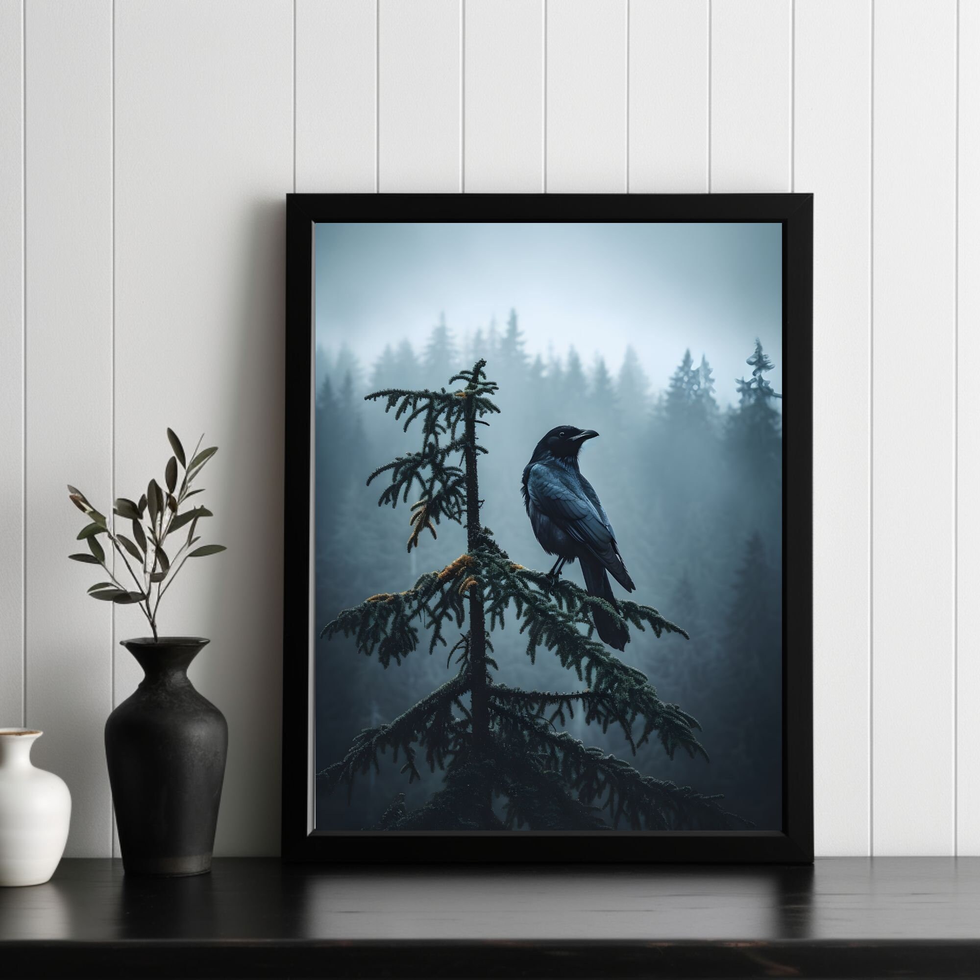 Digital Gothic Raven Print | Cottagecore Printable Wall Art | Raven ...
