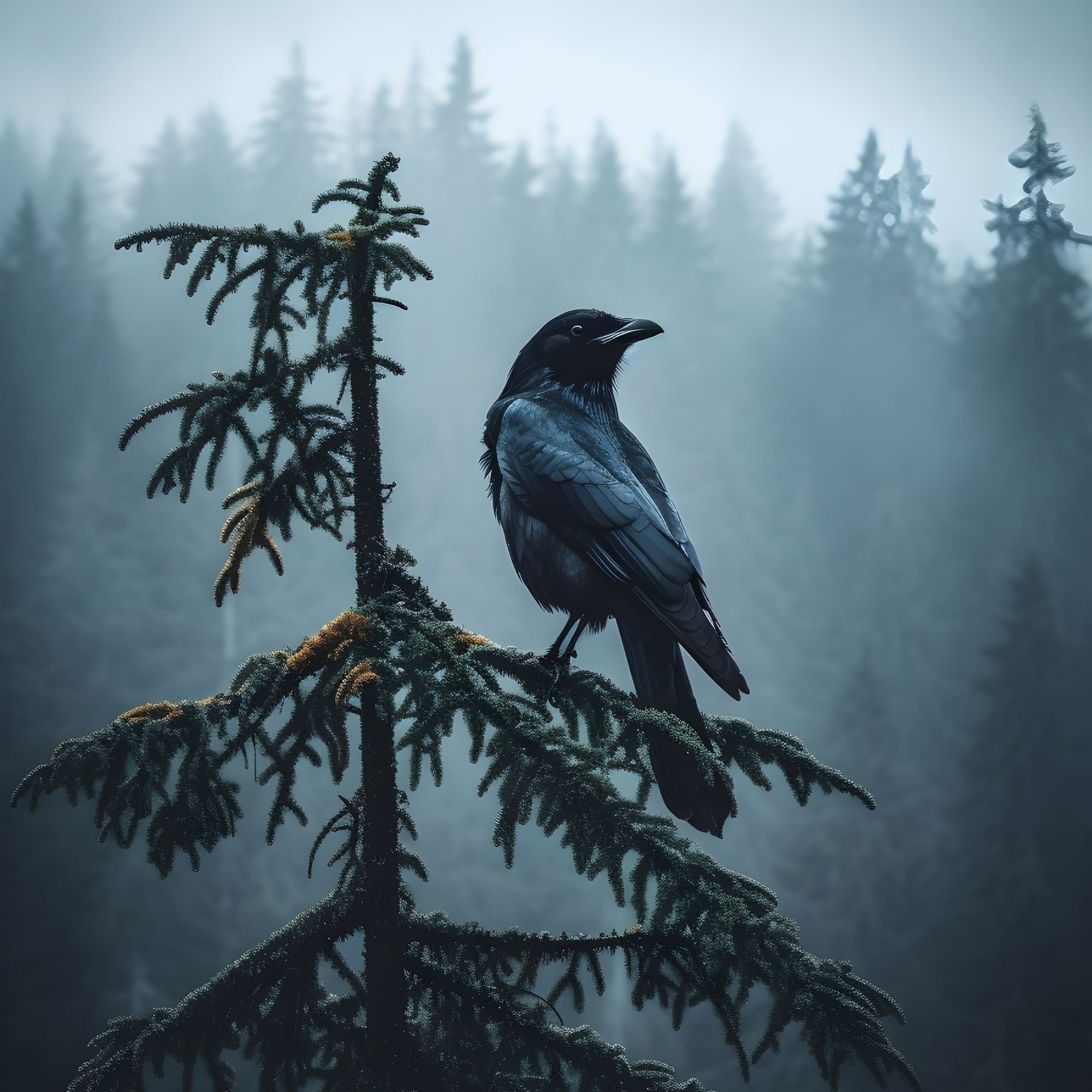 Digital Gothic Raven Print Cottagecore Printable Wall Art - Etsy