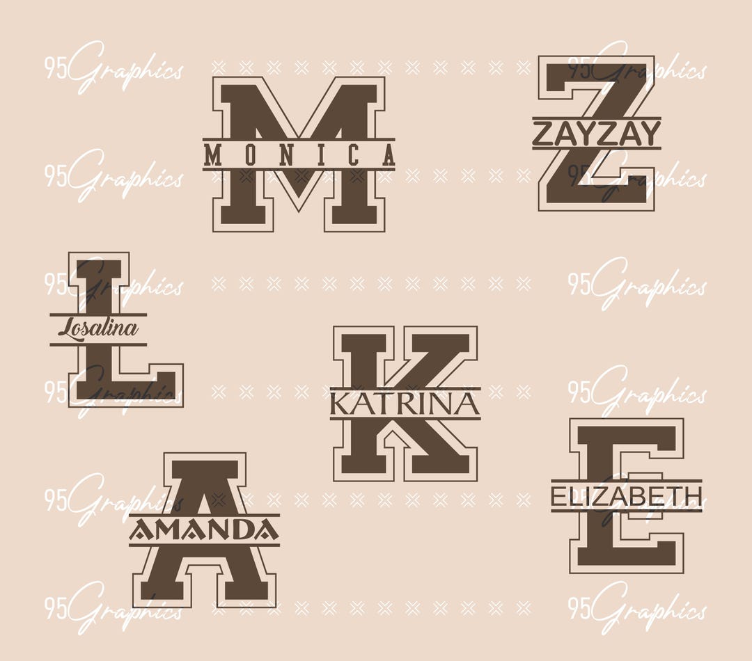 Split Monogram Fonts Cut Files for Cricut, Silhouette, Glowforge, CNC ...