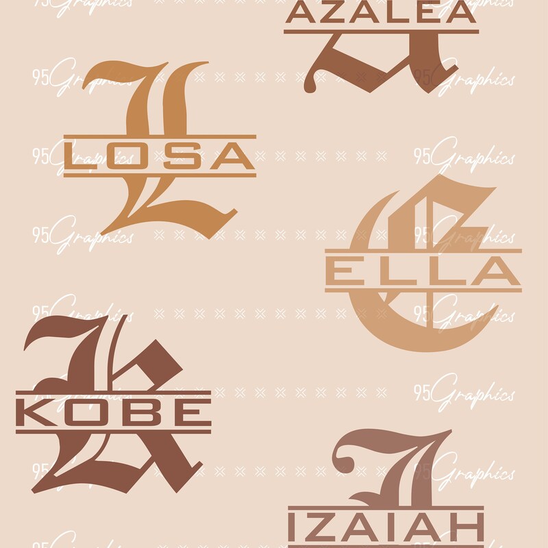 Split Monogram - Etsy