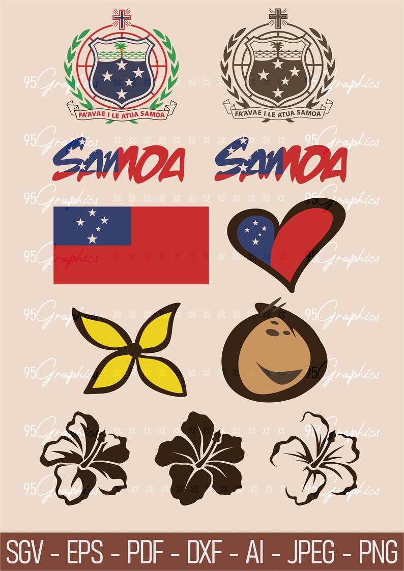 Samoa Digital Asset Bundle | Polynesian Clipart, Samoan Svgs, Tribal ...