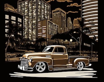 Chevrolet 3100 Lowrider Bomb Pickup Truck Chevy Low Rider Art Poster ...
