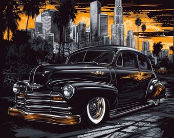 Chevrolet C10 Lowrider Pickup Truck Chevy Low Rider Wall Art Poster ...