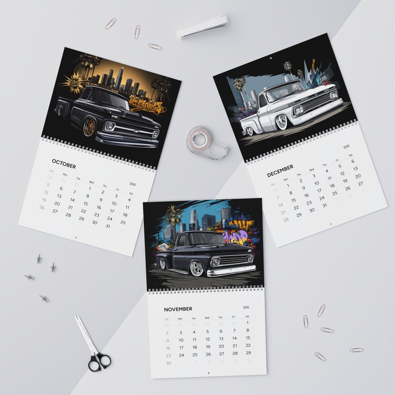 Chevrolet C10 Truck Lowrider Art 2025 Wall Calendar Chevy Low Rider ...