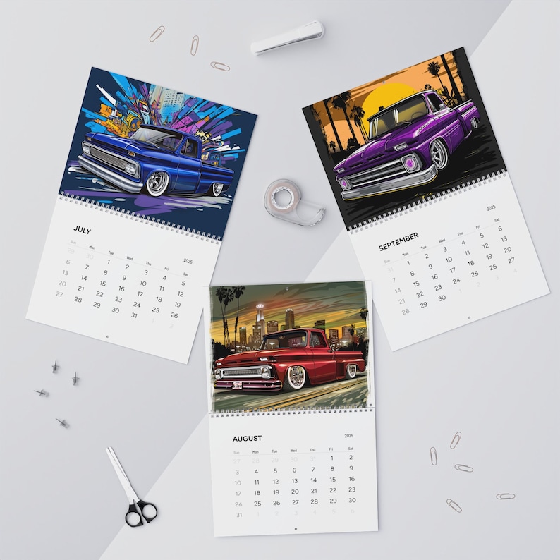 Chevrolet C10 Truck Lowrider Art 2025 Wall Calendar Chevy Low Rider ...