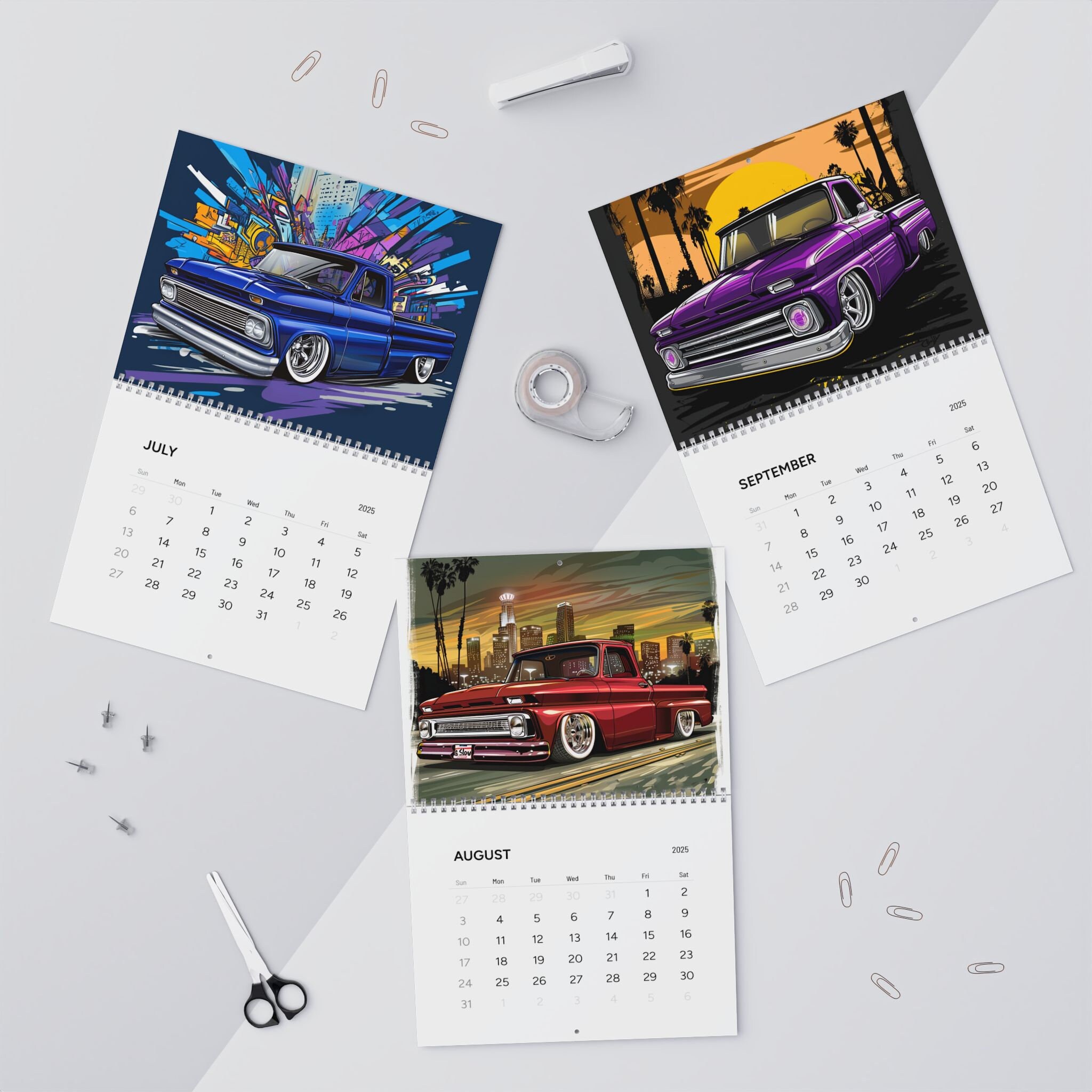 Chevrolet C10 Truck Lowrider Art 2025 Wall Calendar Chevy Low Rider ...