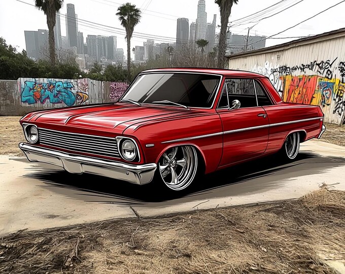 Chevy II Wall Poster Artwork Printable Digital Download Svg Png Jpg Pdf ...