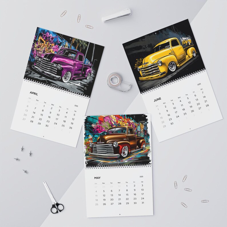 Chevrolet 3100 Truck Lowrider Art 2025 Wall Calendar Chevy Low Rider ...