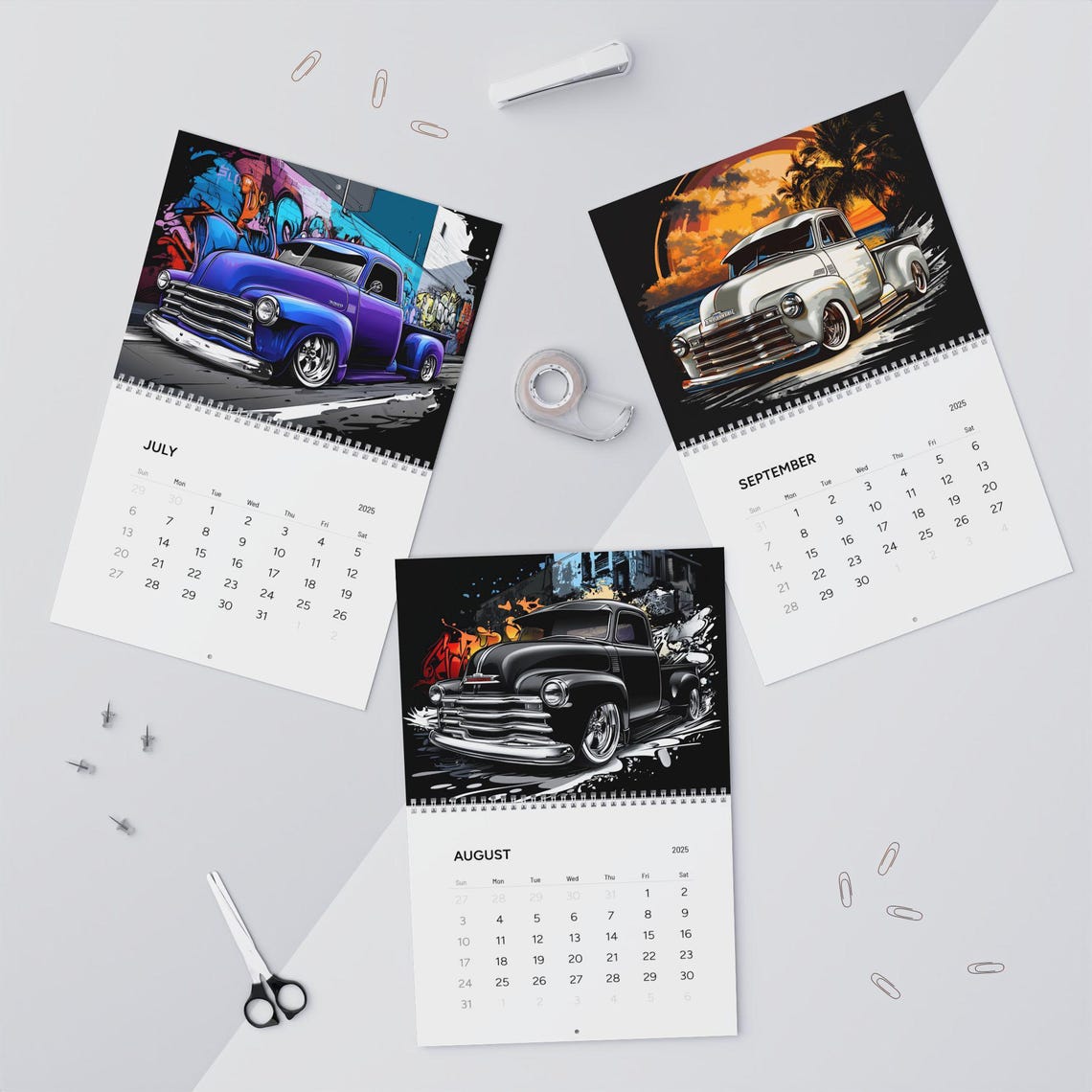 Chevrolet 3100 Truck Lowrider Art 2025 Wall Calendar Chevy Low Rider ...