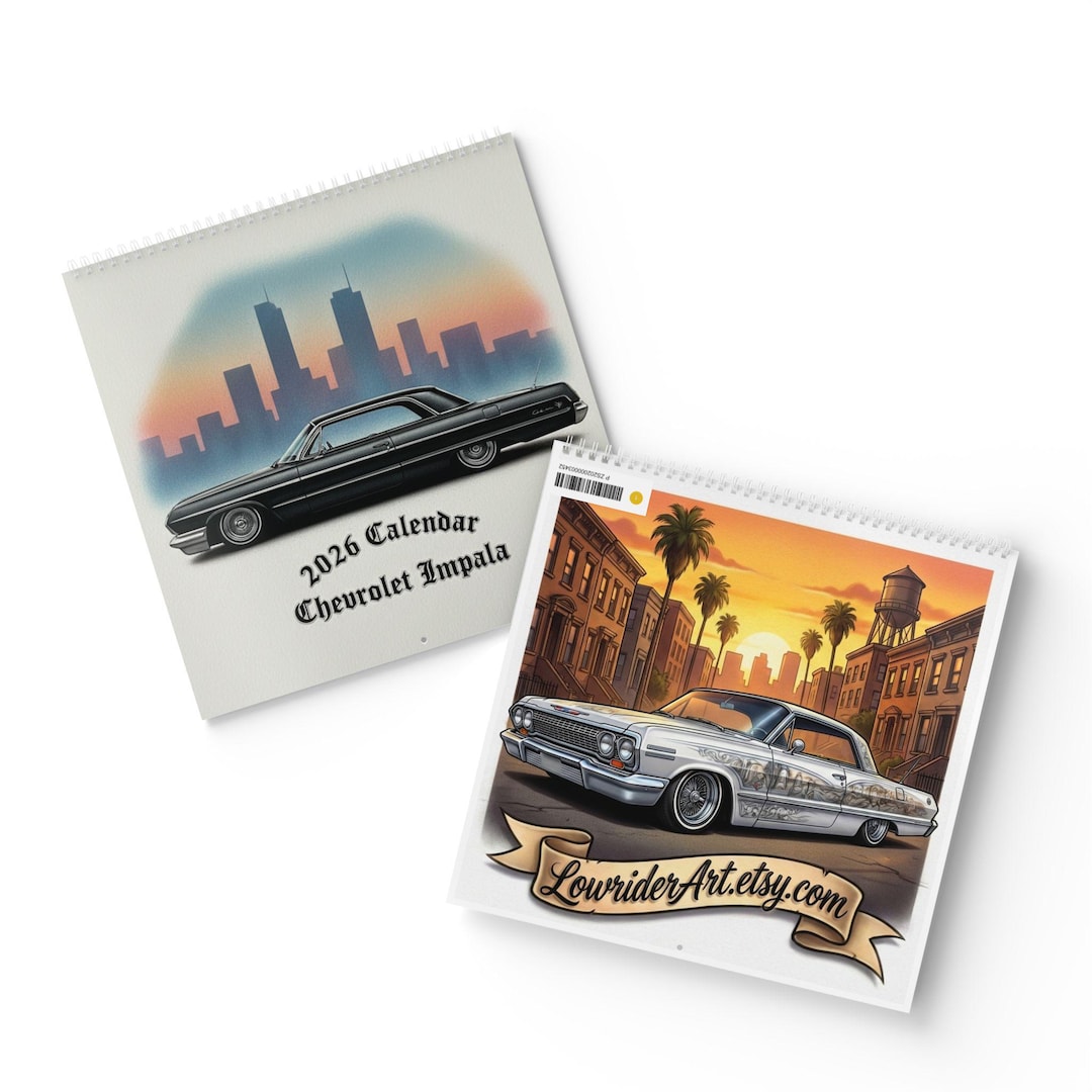 Chevrolet Impala Lowrider 2026 Calendar Chevy Low Rider Art Dorm Room ...