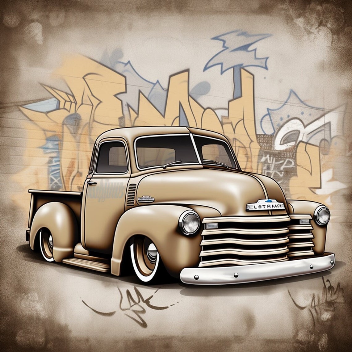 Chevrolet 3100 Truck Lowrider Art Chevy Bombs Low Rider Bomb Vintage ...