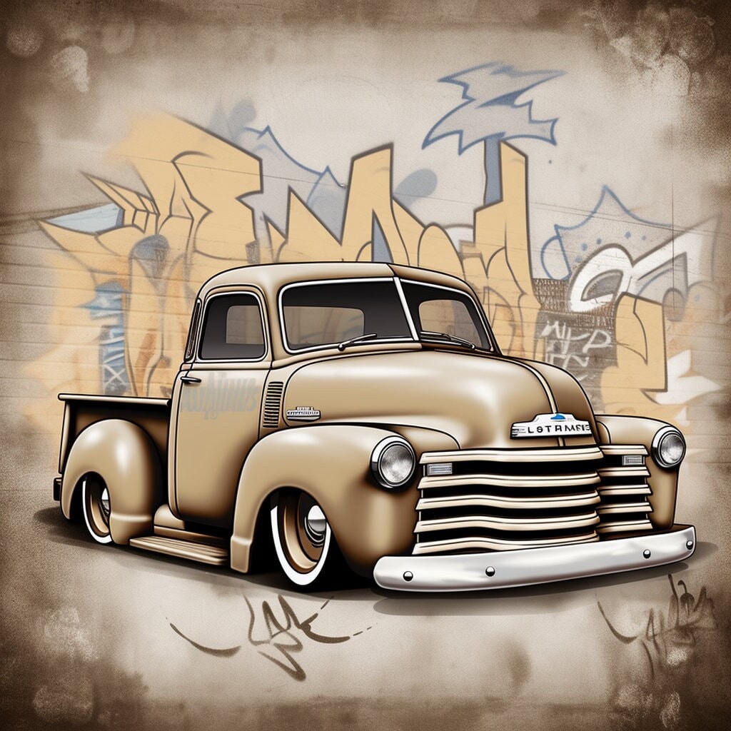 Chevrolet 3100 Truck Lowrider Art Chevy Bombs Low Rider Bomb Vintage ...