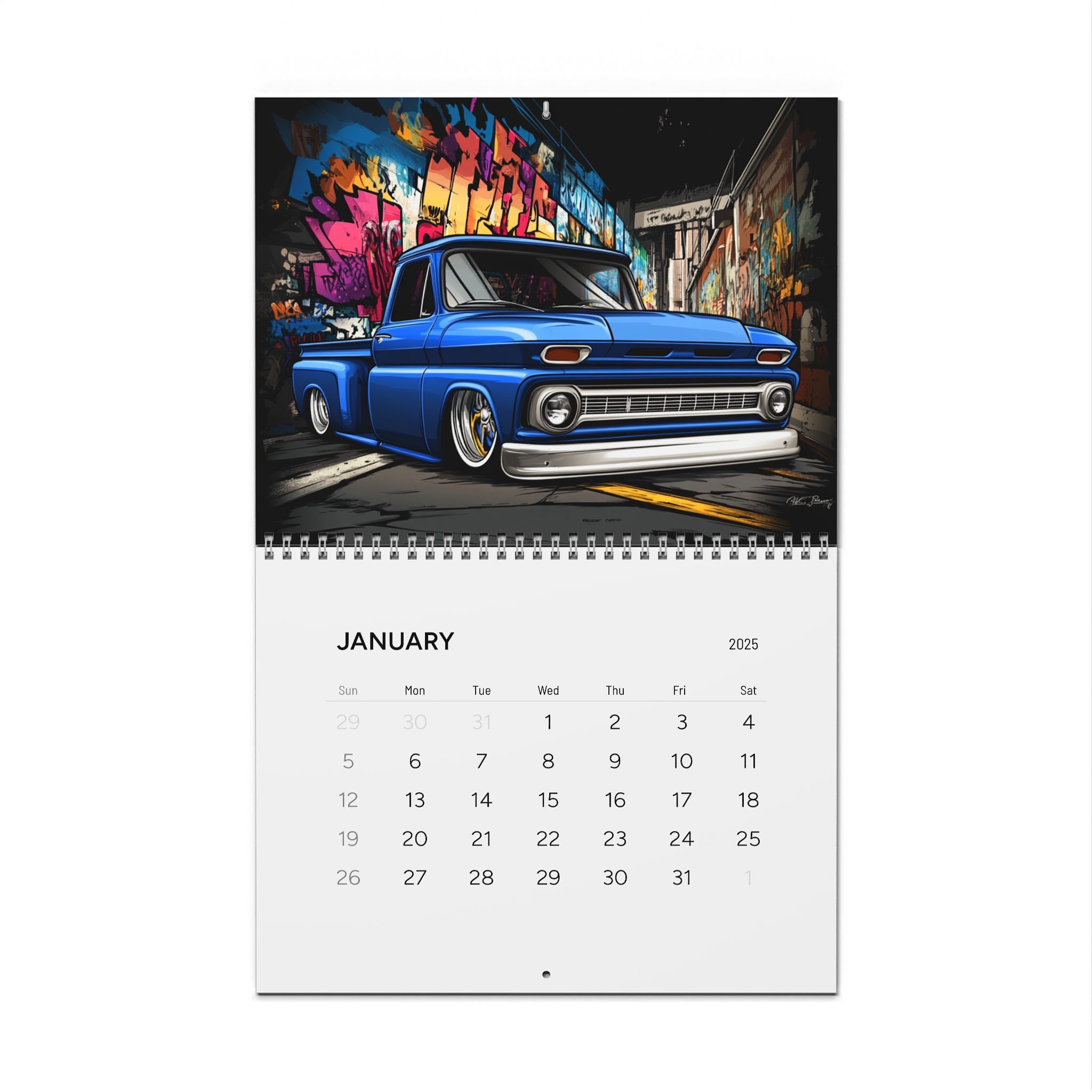 Chevrolet C10 Truck Lowrider Art 2025 Wall Calendar Chevy Low Rider ...
