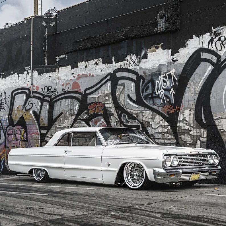 1964 Chevrolet Impala Lowrider Art Low Rider Chevy Wall Poster Artwork ...