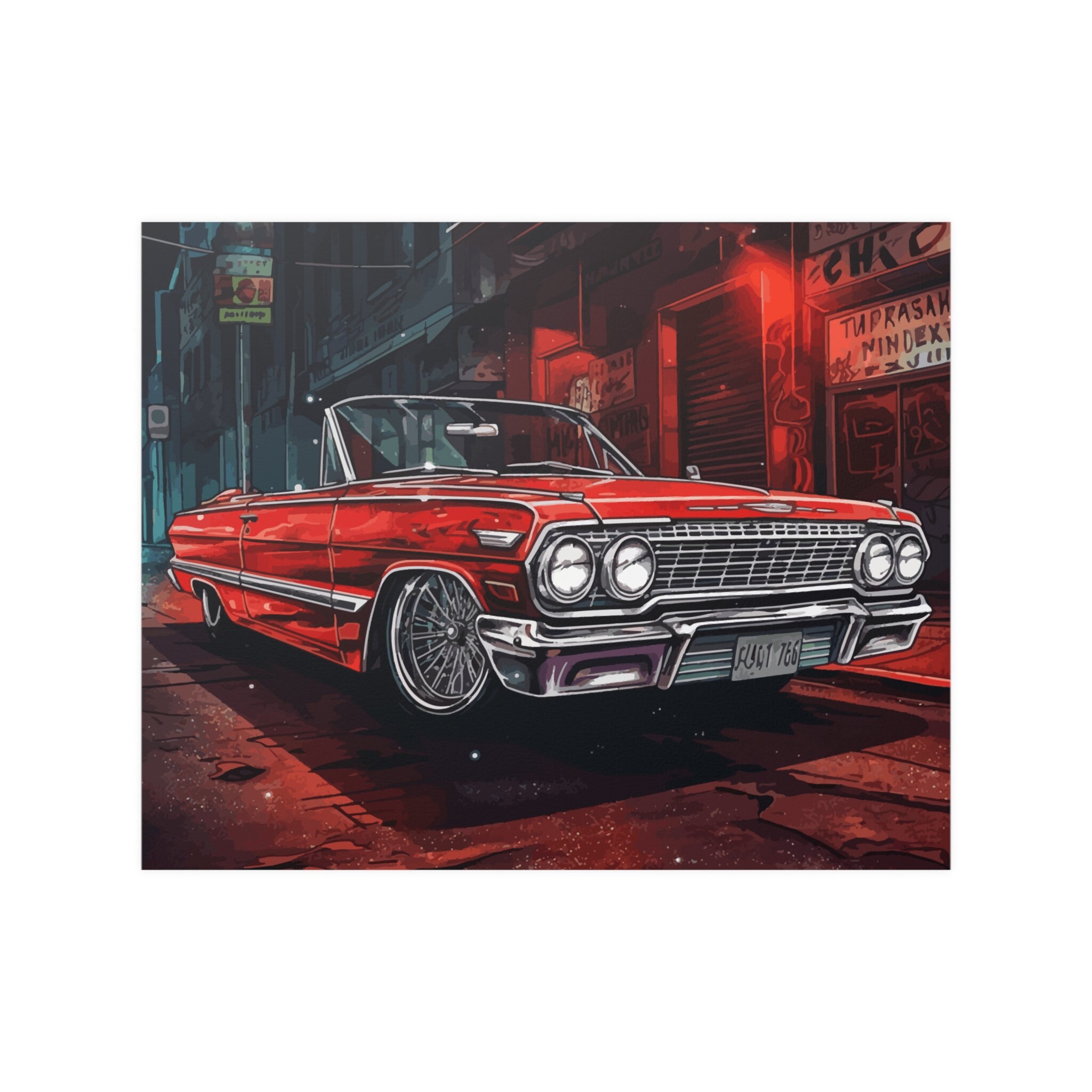 Red Convertible 1963 1964 Chevrolet Impala Lowrider Wall Art - Etsy