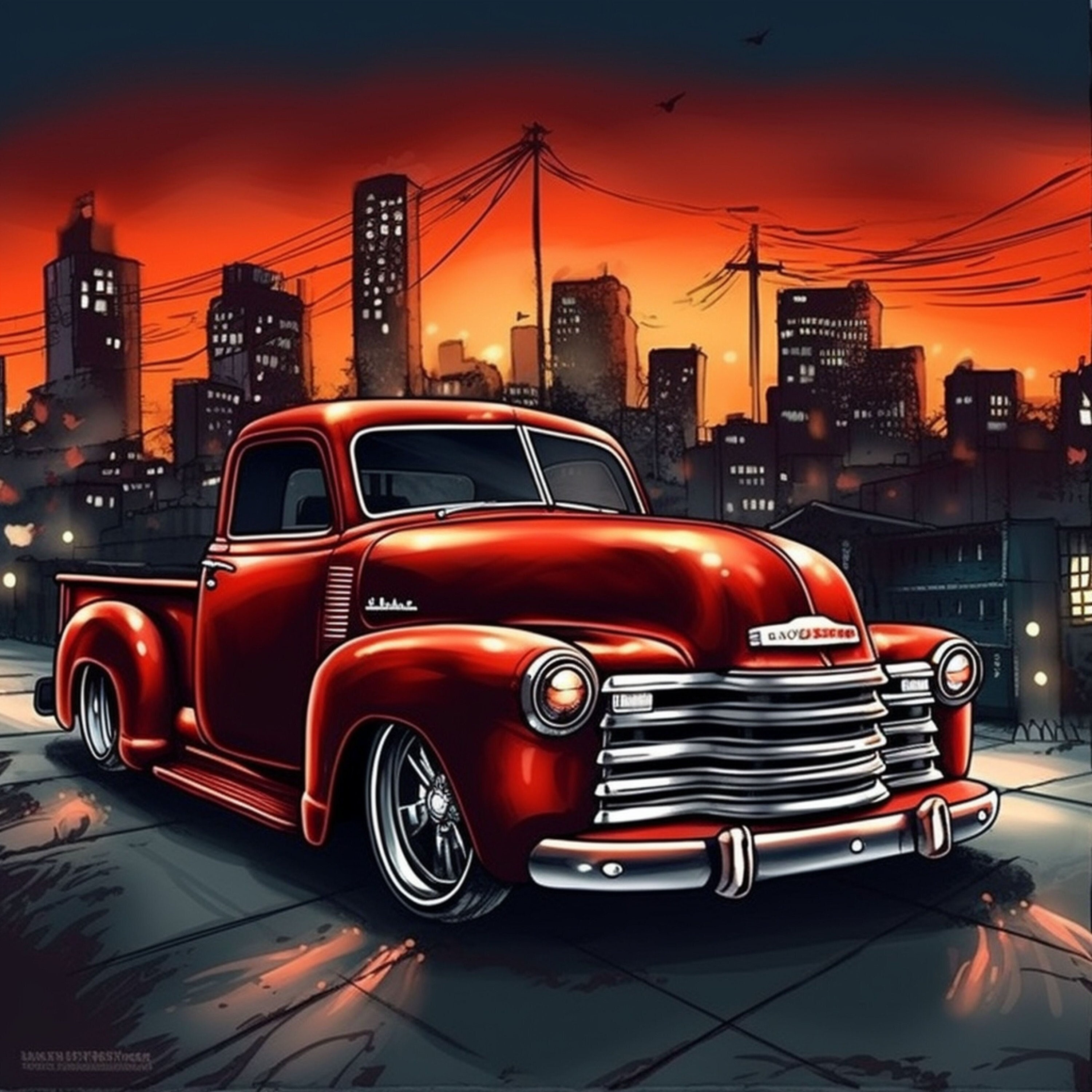 Lowrider Art Chevrolet 3100 Pickup Truck Chevy Bomb Low Rider Vintage ...