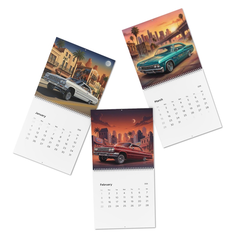 Chevrolet Impala Lowrider 2026 Calendar Chevy Low Rider Art Dorm Room ...
