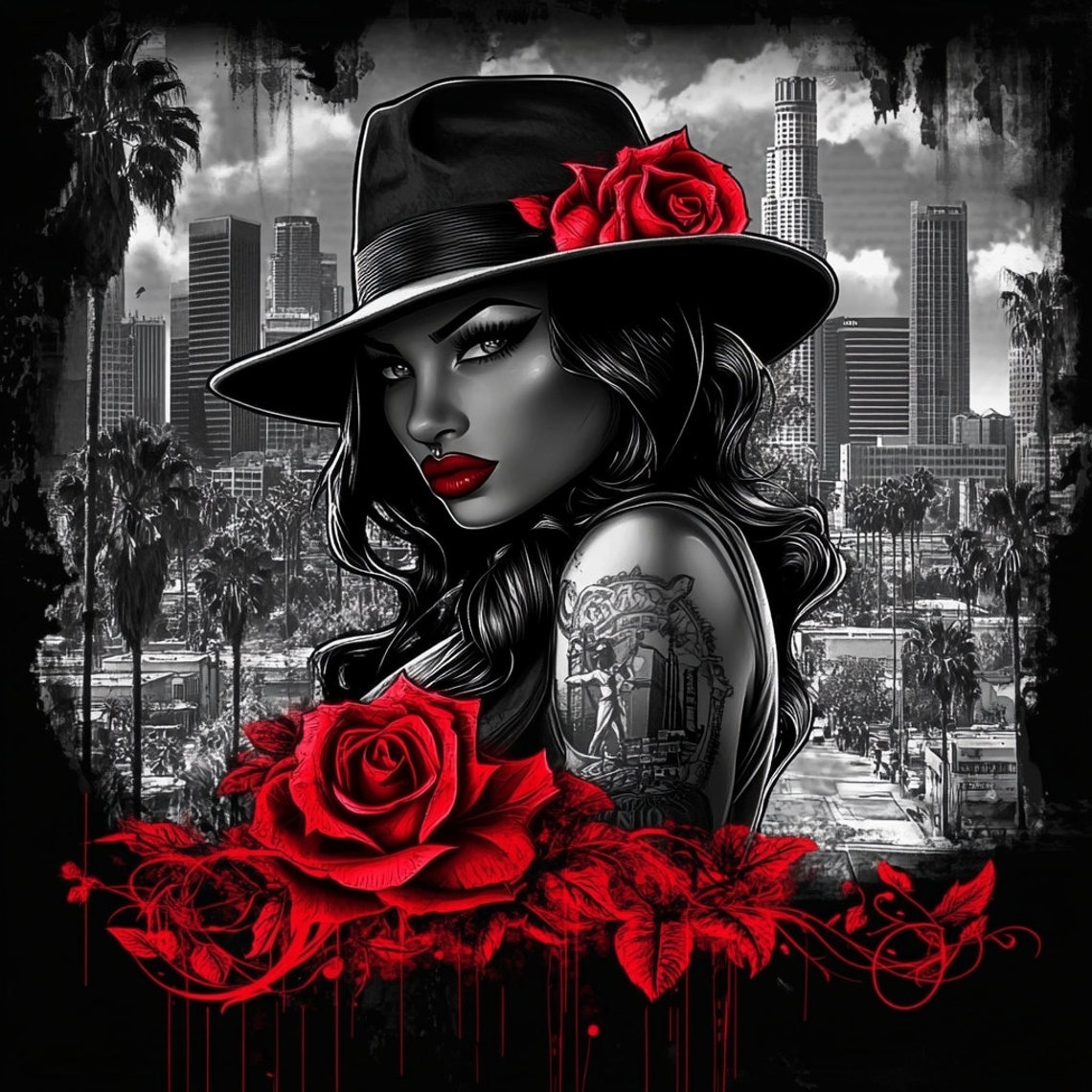 Lowrider Art Low Rider Chicana Girl Poster Latina Girls Chola Wall ...