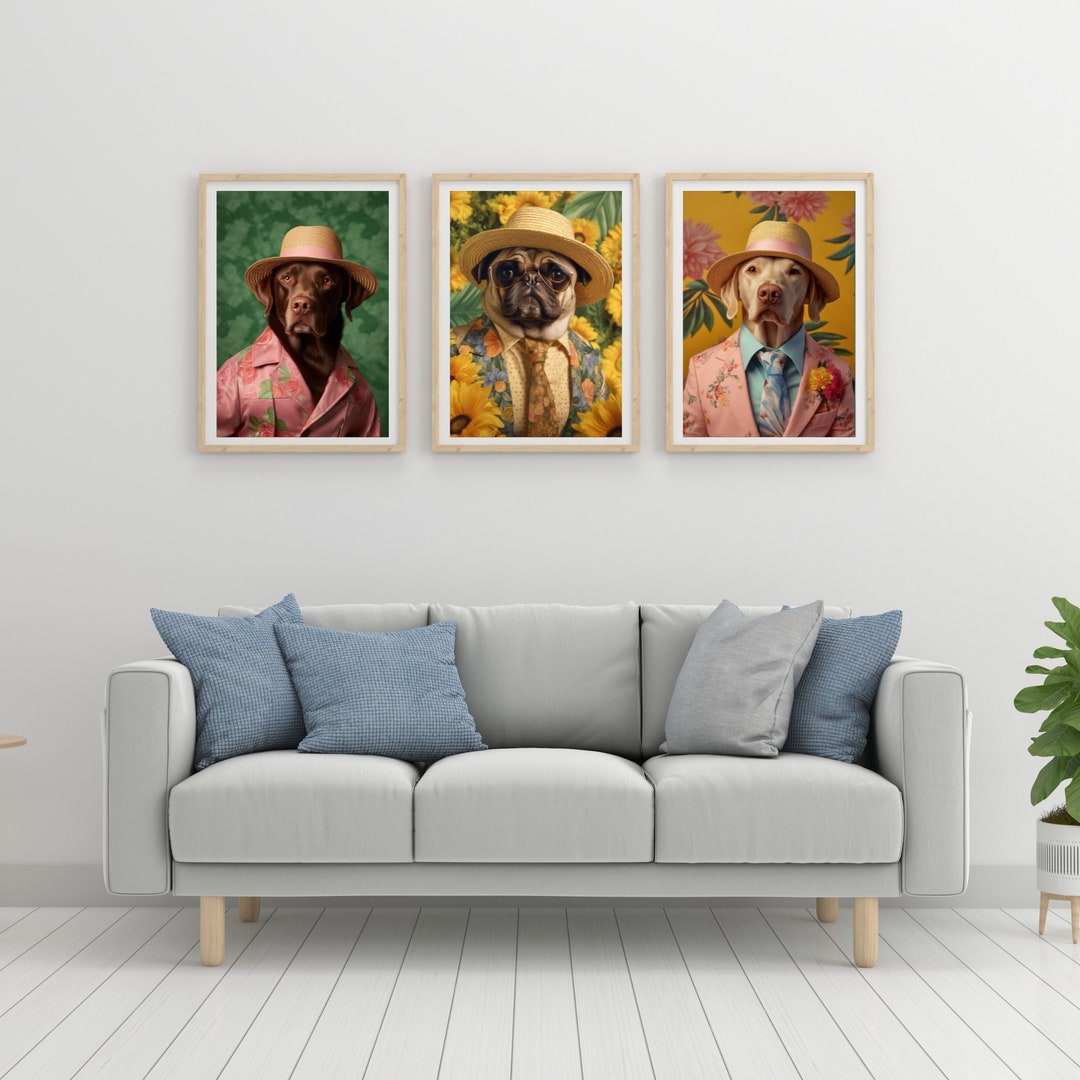 Dog Portrait 10 High Quality PNG Funny Pet Art Dog Print Printable Art ...
