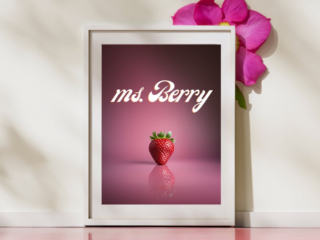Ms Berry Poster, Groovy Poster Bar Cart Wall Art, Y2K Preppy Room Decor ...