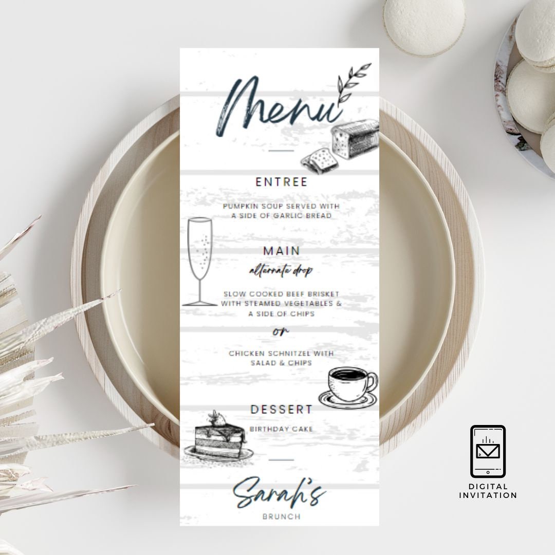 Editable Rustic Brunch Menu Template - Minimalist Design - Canva ...
