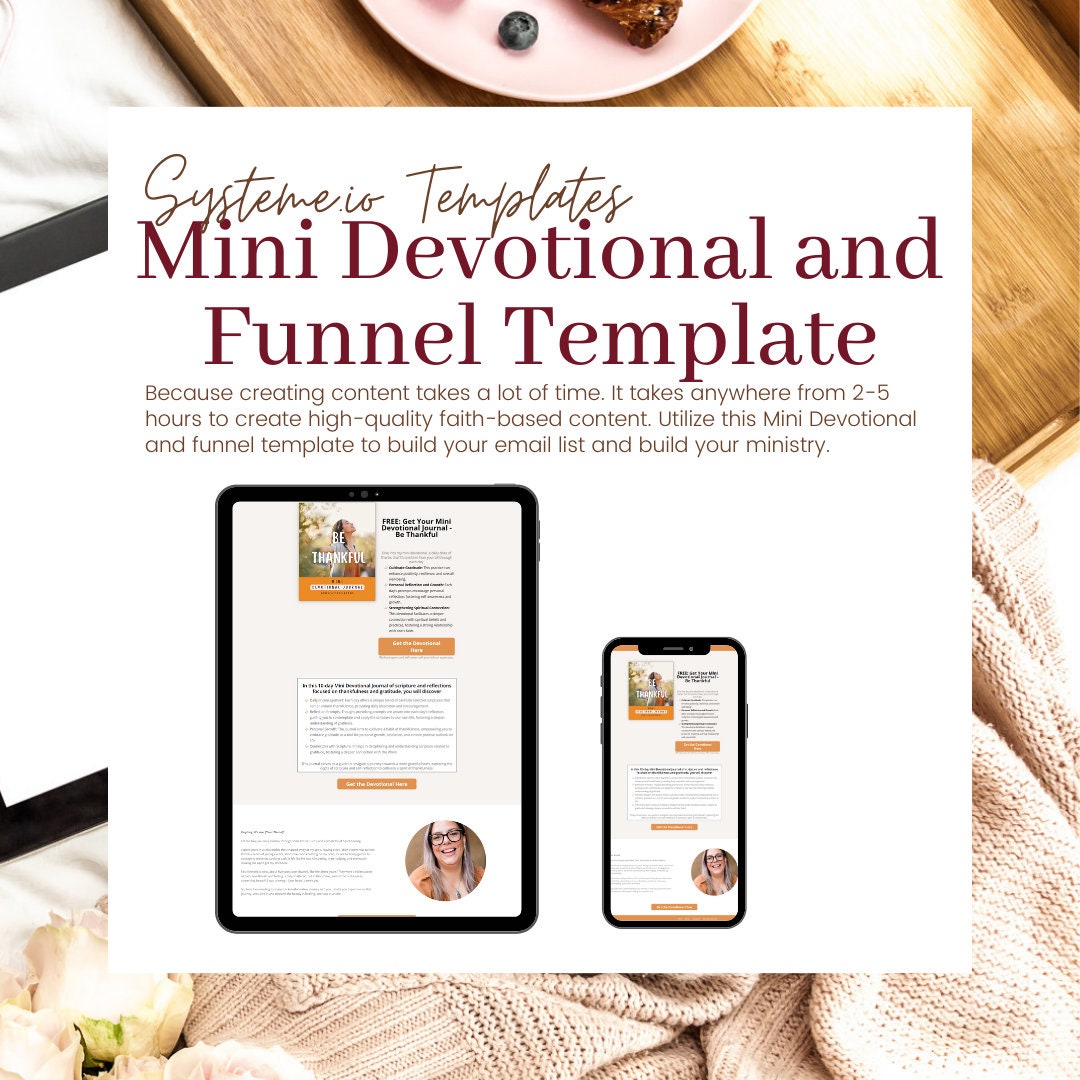 Be Thankful Mini Devotional Template With Systeme.io Funnel to Grow ...