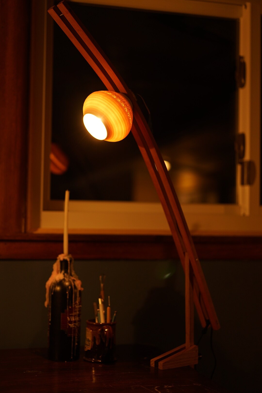 Wooden Crane Desk Lamp - Etsy