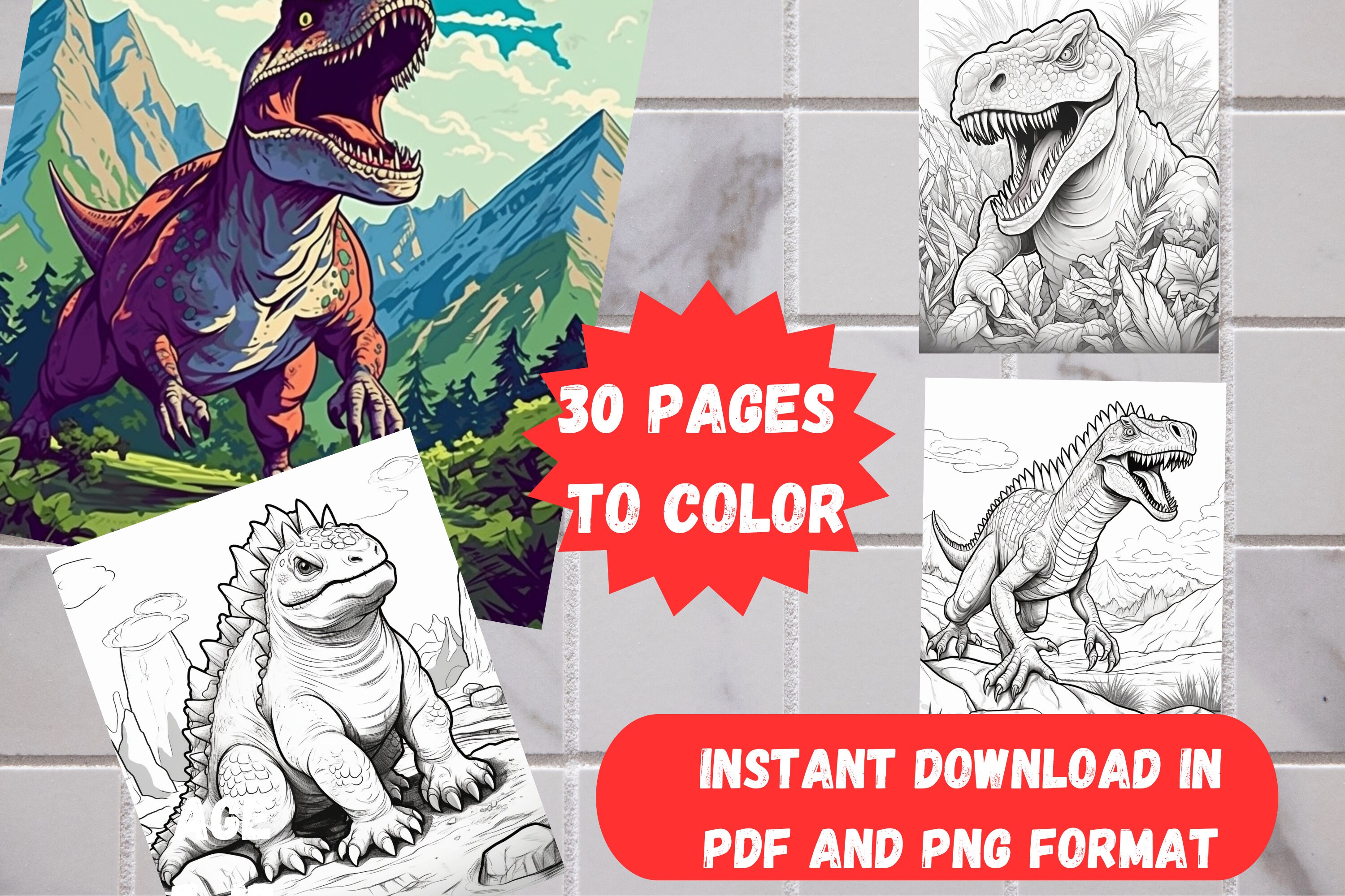 Dinosaur Coloring Pages - 30 Printable Dinosaur Coloring Pages for Kids ...