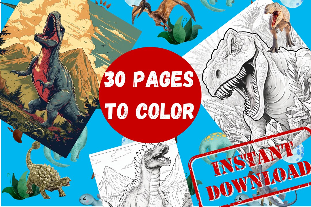 Dinosaur Coloring Pages - 30 Printable Dinosaur Coloring Pages for Kids ...
