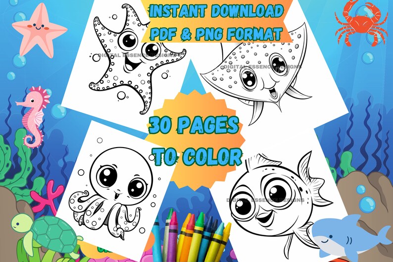 Ocean Animals Coloring Pages | Printable Ocean Animals Coloring Sheets ...