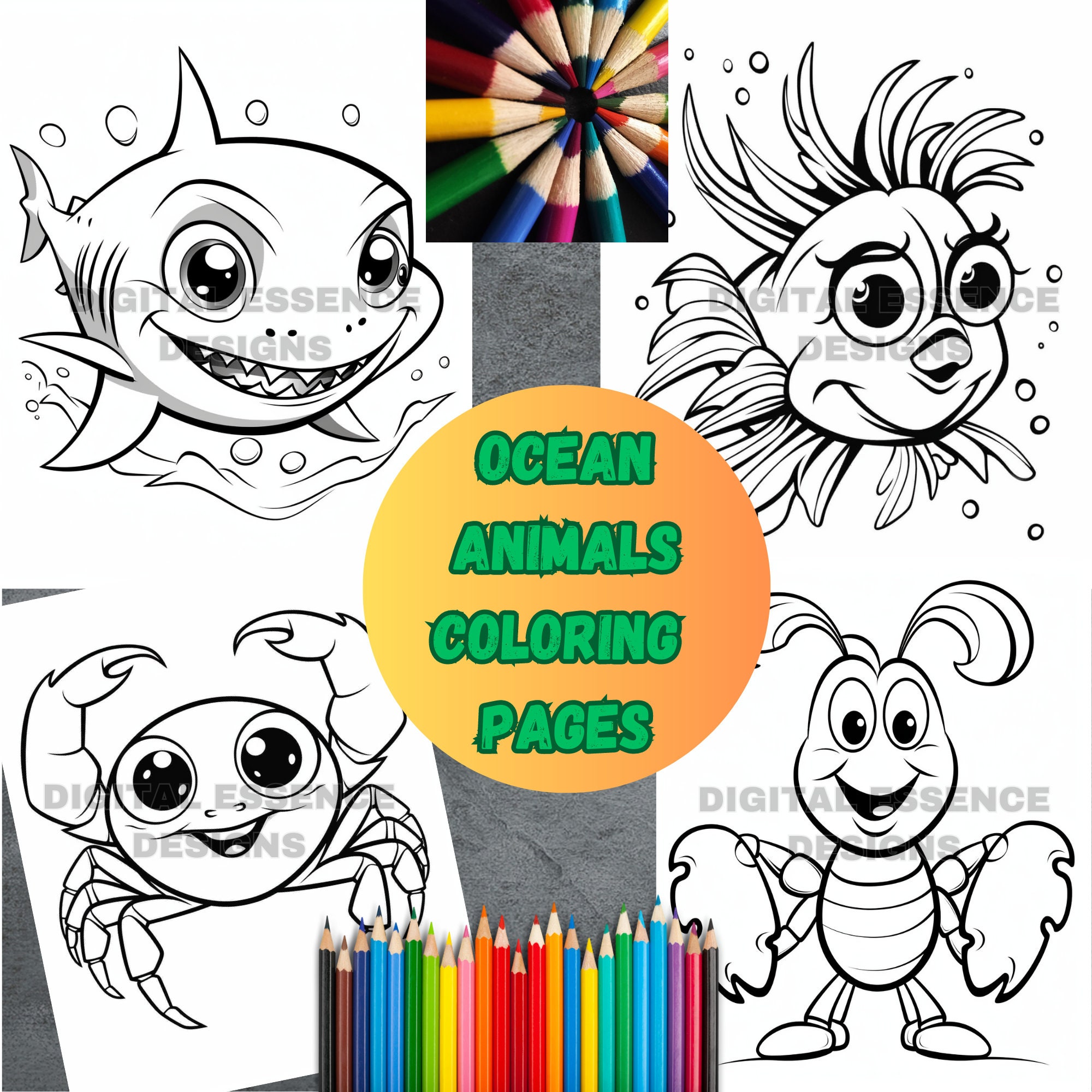 Ocean Animals Coloring Pages | Printable Ocean Animals Coloring Sheets ...