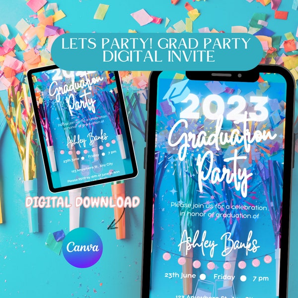 Graduation Invitation Template Canva - Etsy