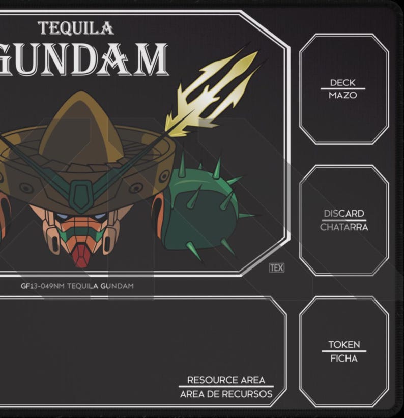 Tequila Gundam Playmat ~24"x14" Gundam Card Game TCG - Etsy