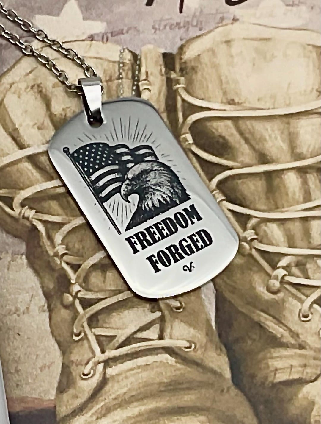 Freedom Forged Custom Dog Tag - Keychain for Veterans and Loved Ones - Etsy