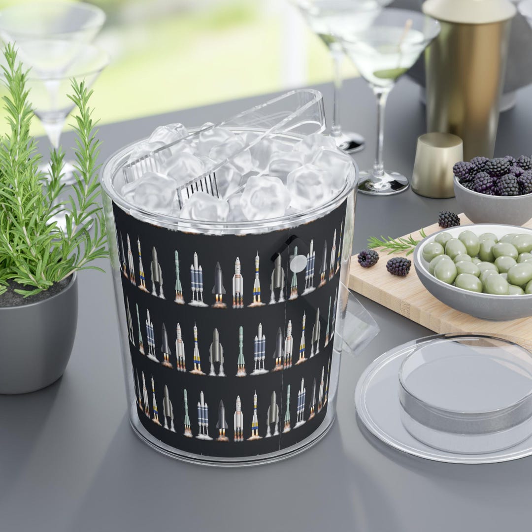 Ice Bucket With Tongs Cooler - Rocket - Etsy