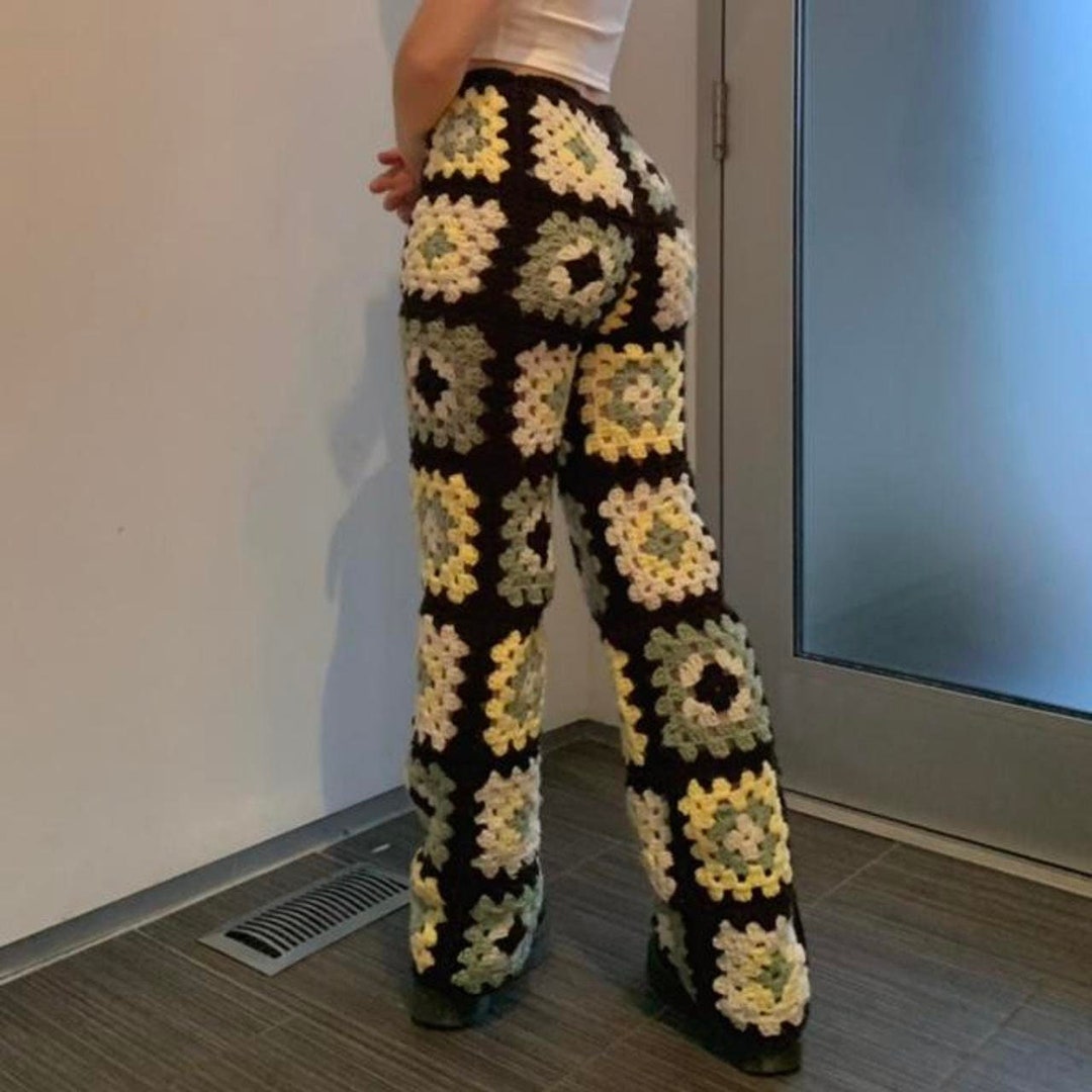 Crochet Granny Square Pants, Boho Pants, Granny Square Pants Pattern ...