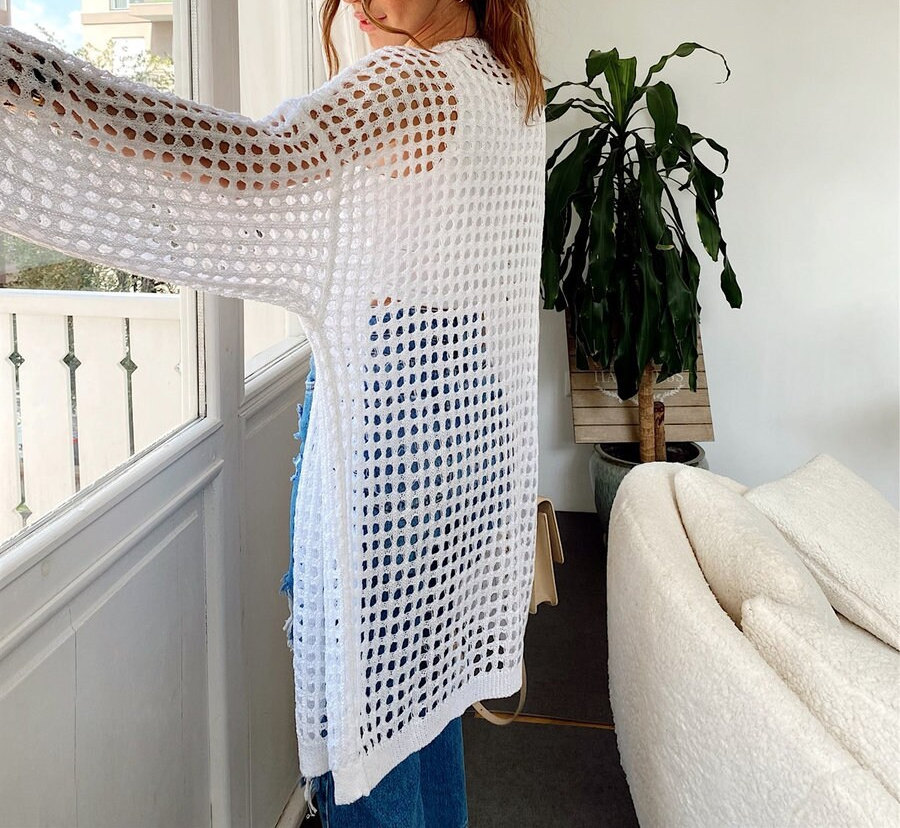 Cardigan Crochet Pattern, Crochet Mesh Cardigan PDF, Crochet Pattern ...