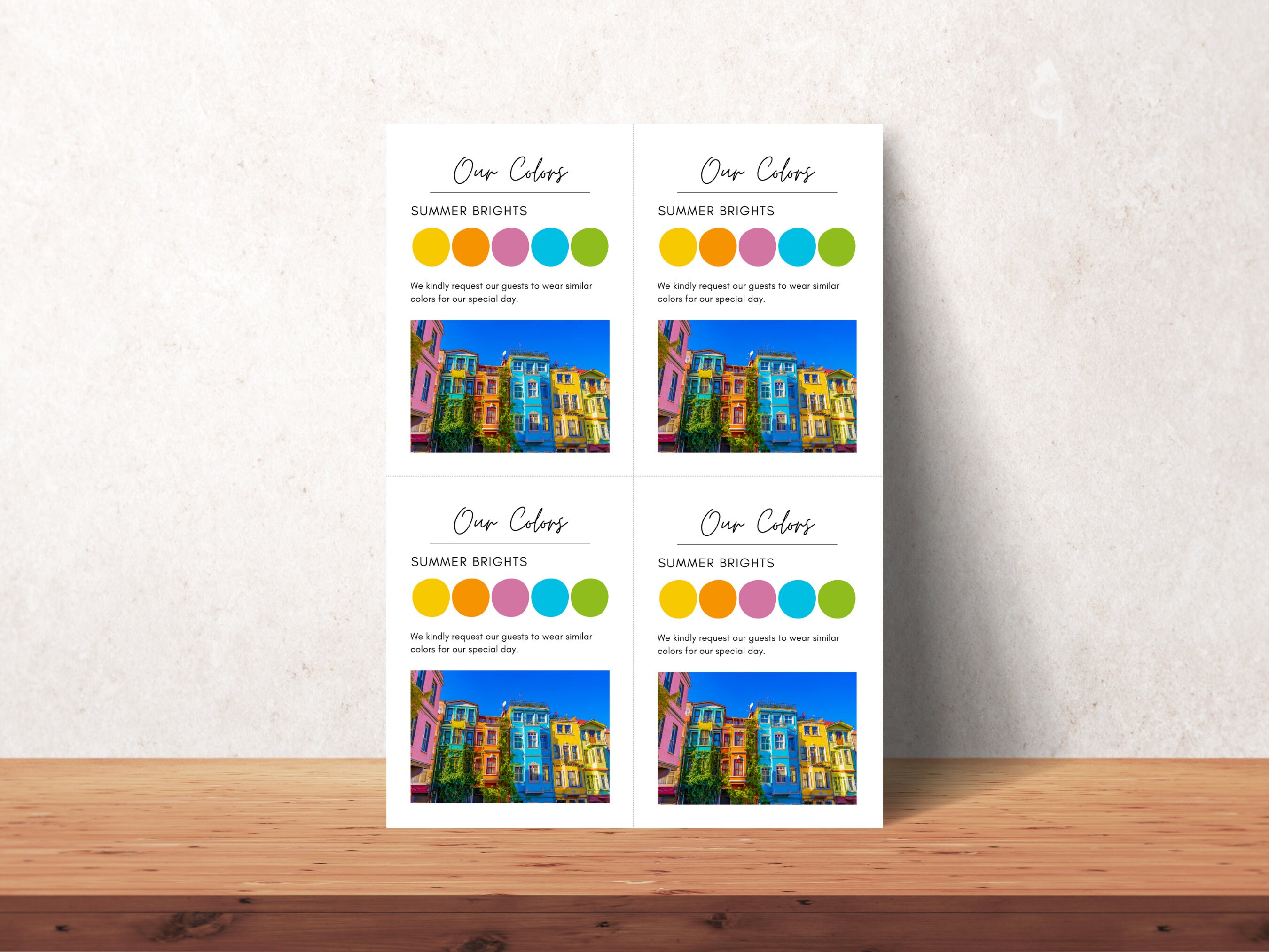 Digital Download Wedding Guest Colour Scheme Dress Code Printable ...