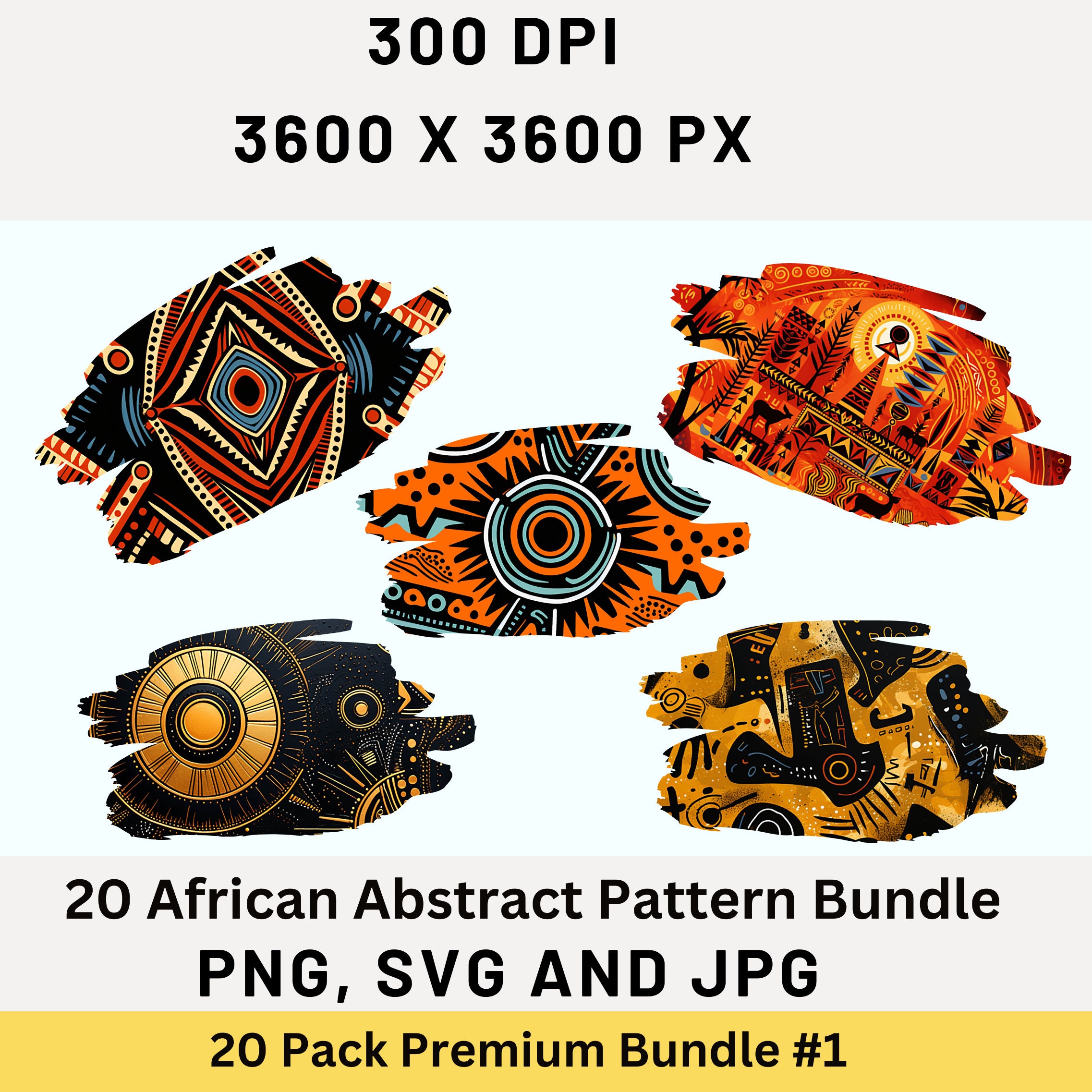 20 Digital African Paper Abstract Pattern Wax Fabric Bundlejpg, PNG and ...