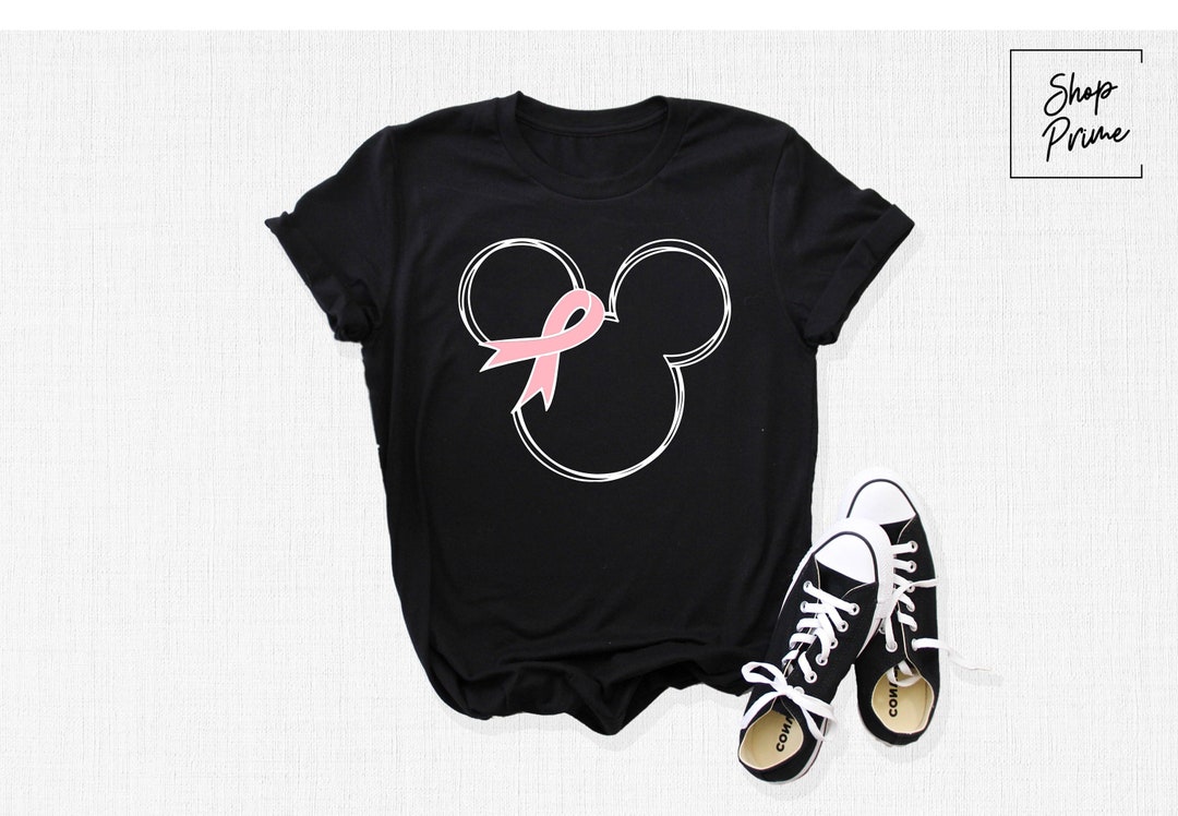 Pink Ribbon Disney T-shirt, Breast Cancer Awareness Tee, Disneyland ...