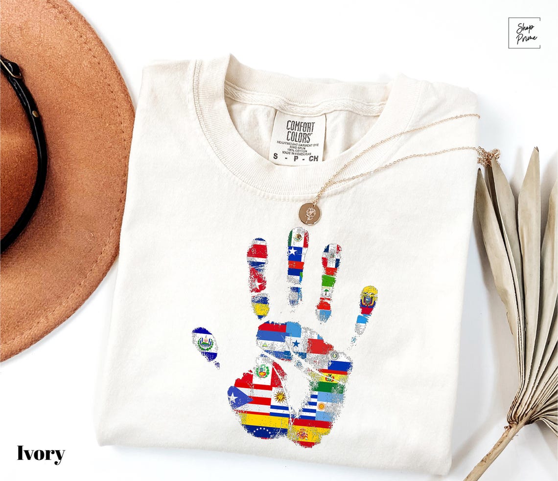 Comfort Colors® Latin American Flag Handprint Shirt, Latin Unity Shirt ...