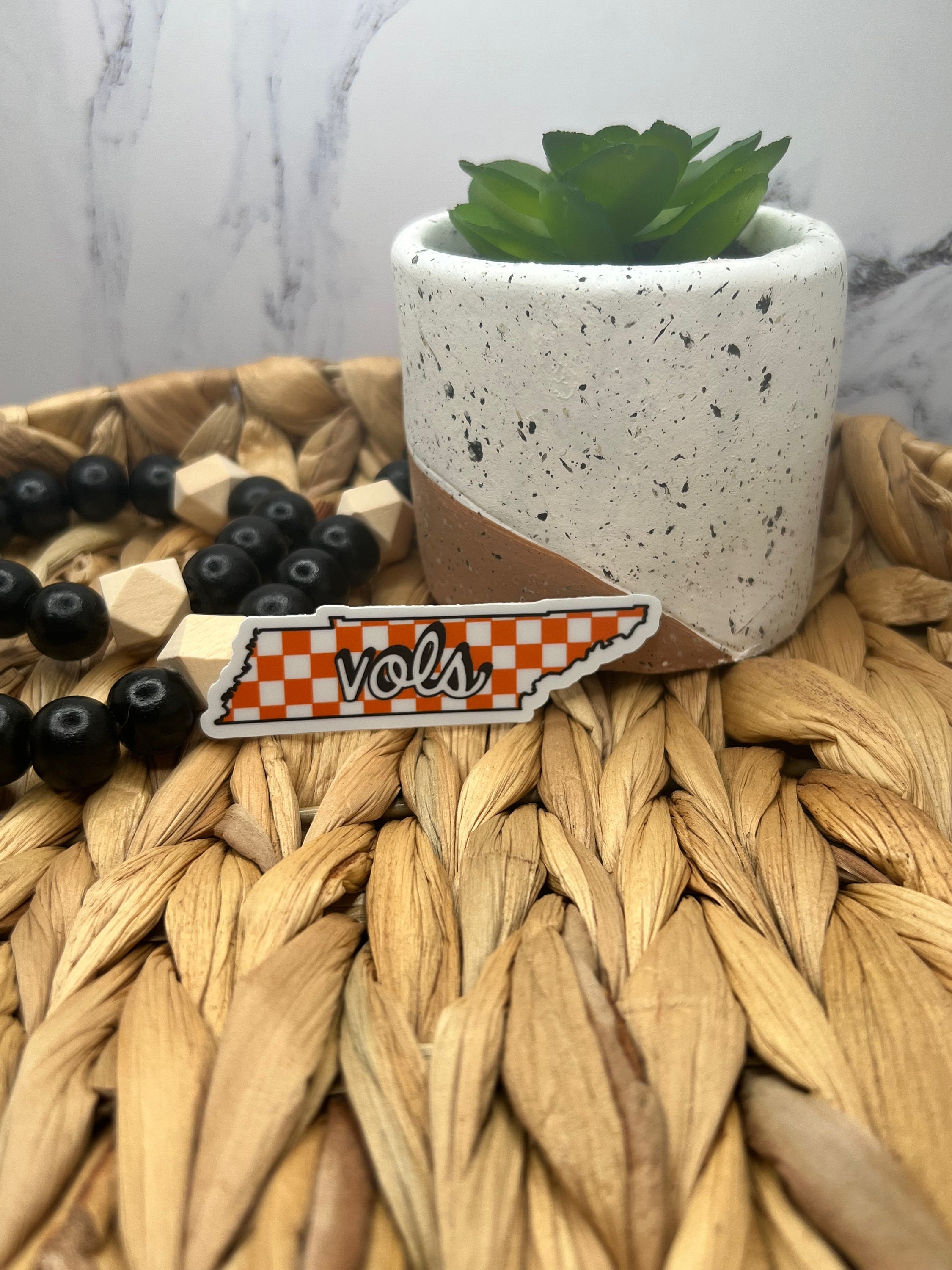Tennessee Outline With Checkered Pattern and Vols Sticker Waterproof - Etsy