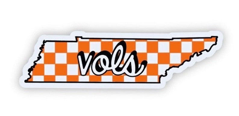 Tennessee Outline With Checkered Pattern and Vols Sticker Waterproof - Etsy