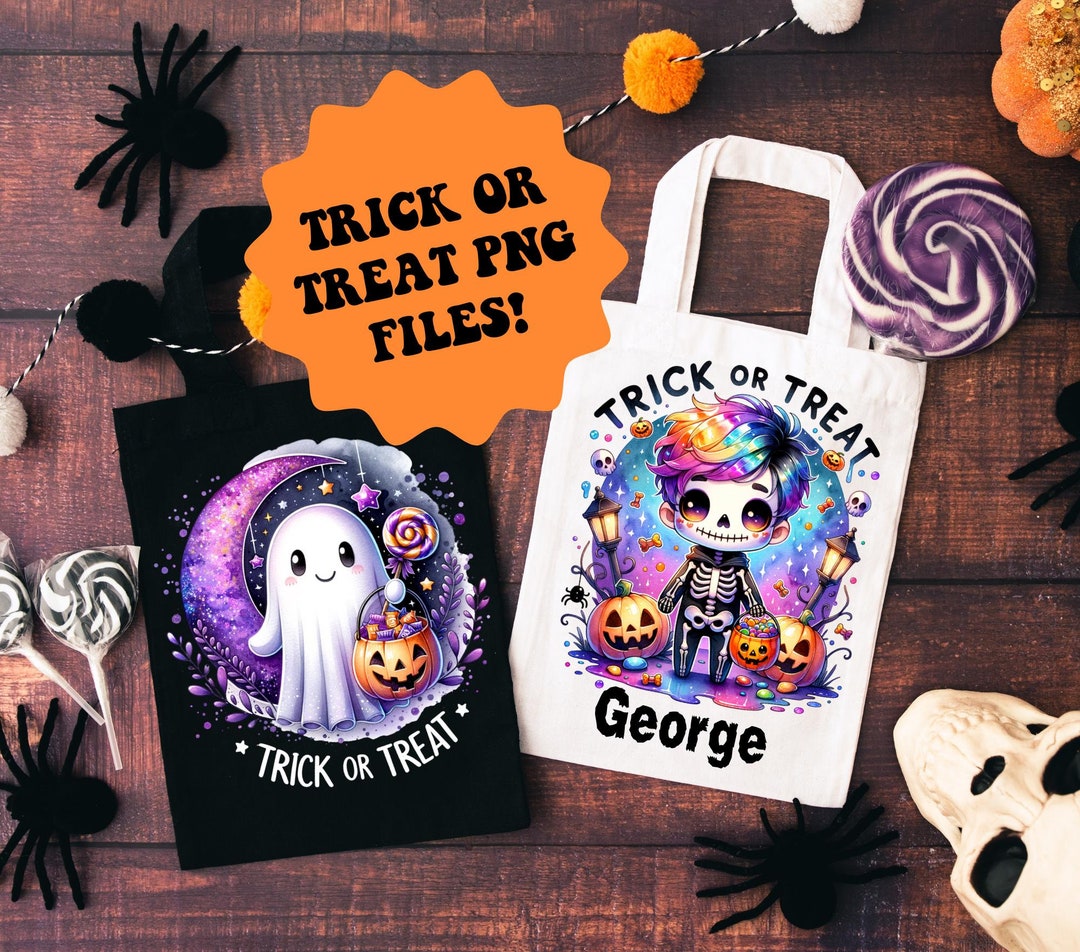 Kids Halloween Treat Bag Png Trick or Treat Bag Clipart Bundle ...