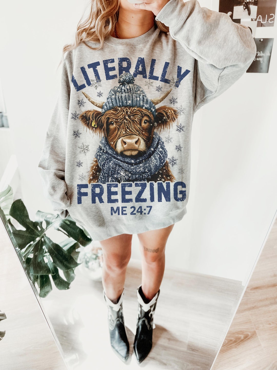 Literally Freezing Png, Winter Highland Cow Png, Freezin Season Png ...