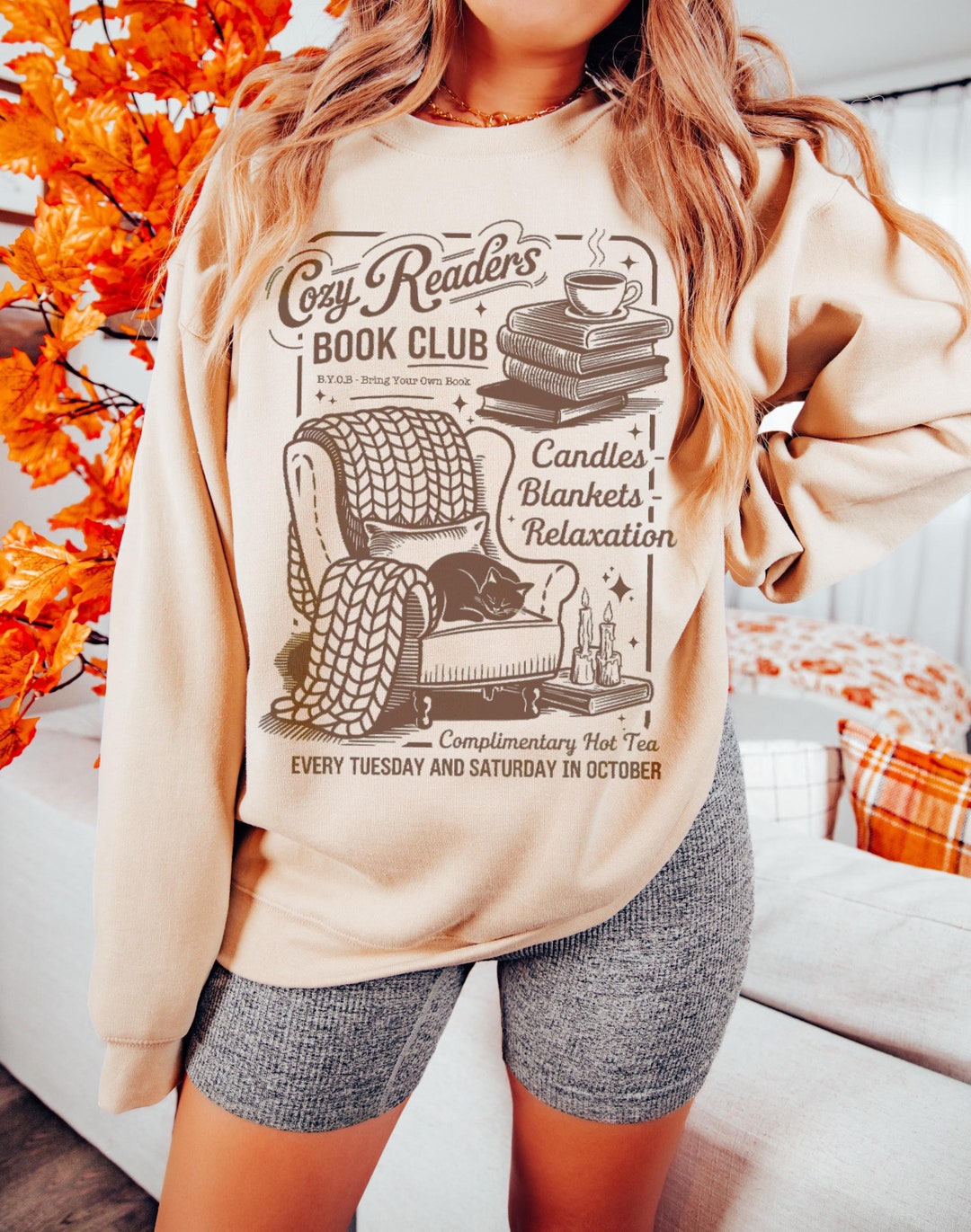 Cozy Girl Book Club Fall Png Trendy Png Stickers and More Cozy Readers ...