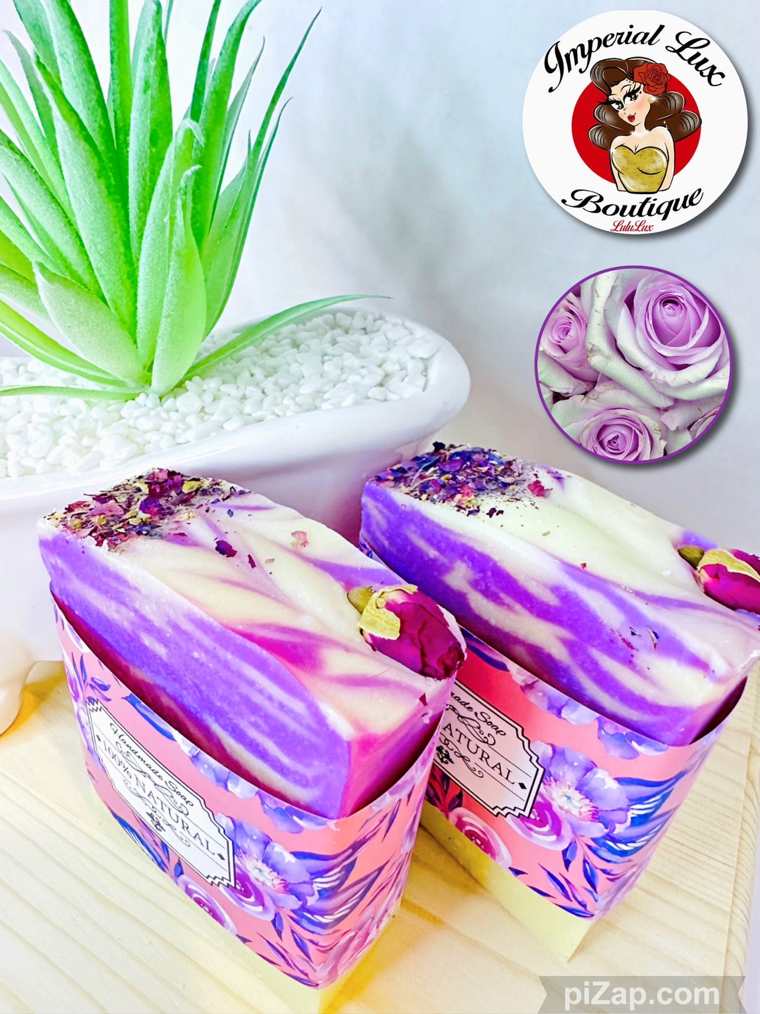 Luxury Rosebud Love Spell Custom Soap Hunk / Purple/ Rose Petals ...