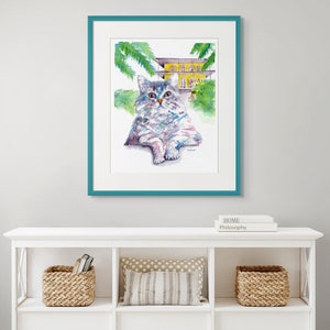 Key West Cat Art Print: Hemingway House Polydactyl Watercolor - Etsy