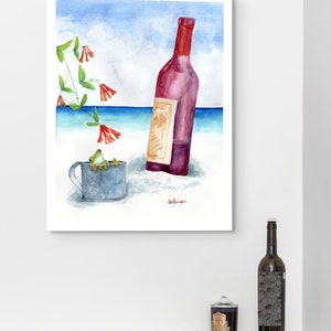 Tin Cup Chalice Beach Art: Jimmy Buffett Inspired Watercolor Print - Etsy